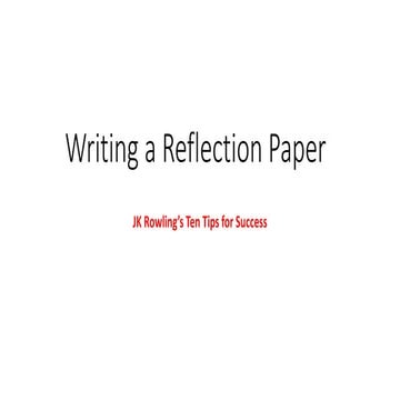 How to Write a Reflection Paper | PPT