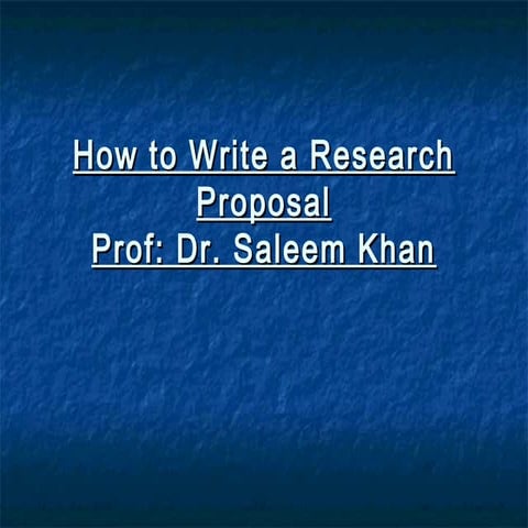 Writing a research proposal | PPT