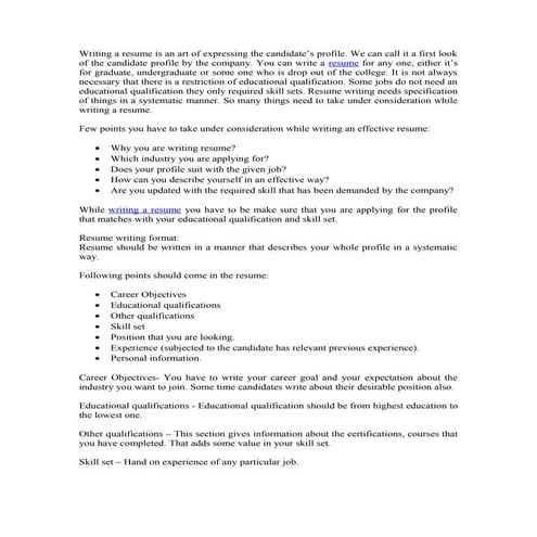 Writing a resume | PDF | Free Download