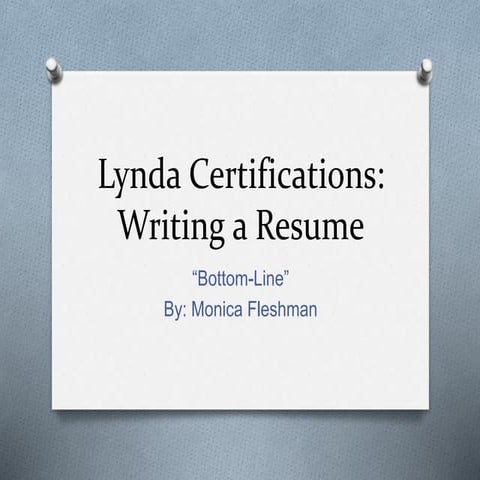 Writing a resume | PPTX