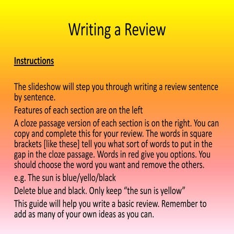 Writing a review | PPT