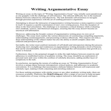 Writing Argumentative Essay. 013 Argumentative Essays Examples ...