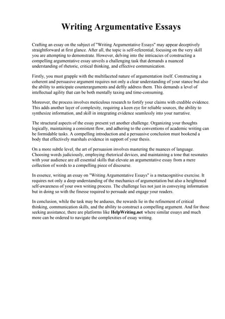How To Write A Argumentative Essay.pdf