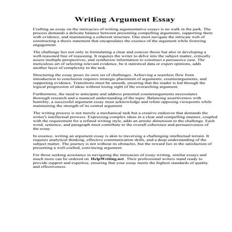 Writing Argument Essay. Steps To Write An Argumentative Essay ...