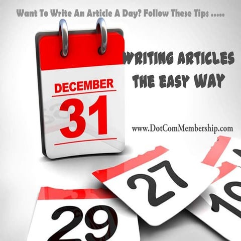 Writing articles the easy way | PPSX