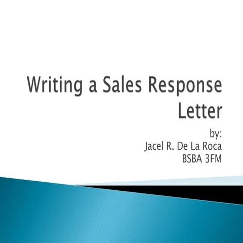 Writing a sales response letter | PPT