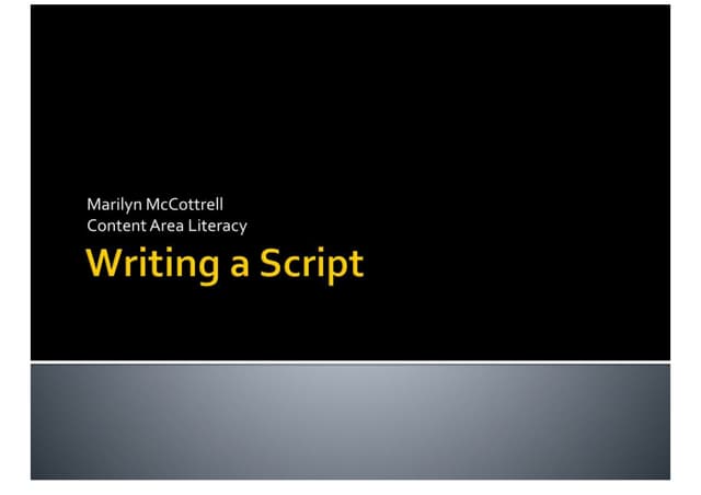 Writing A Script Ppt 0613