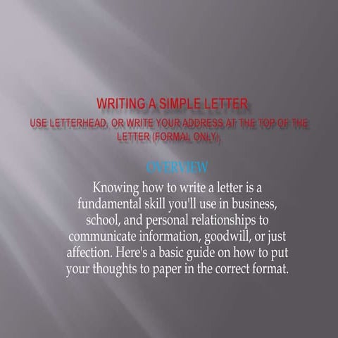Writing a simple letter | PPTX