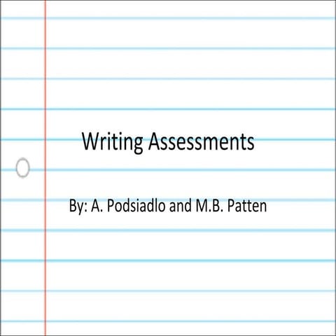 Writing Assessments | PPT