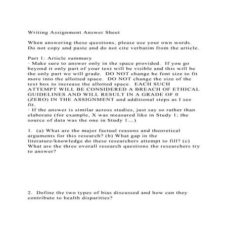Writing Assignment Answer SheetWhen answering these questions,.docx
