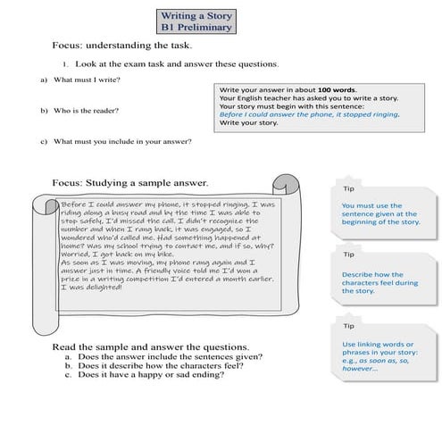 Writing a Story_PET.docx | Hobbies & Interests