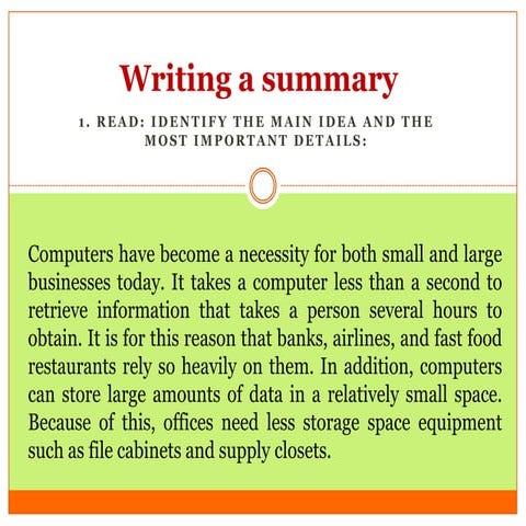 Writing a summary | PPT