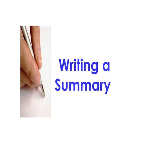 Writing a summary | PPT