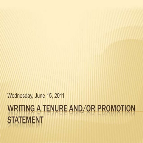 Writing a tenure statement 2011 | PPTX