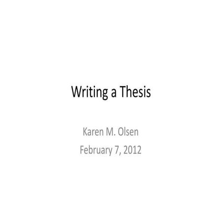 Writing A Thesis | PDF
