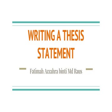 Writing a Thesis Statement | PPT