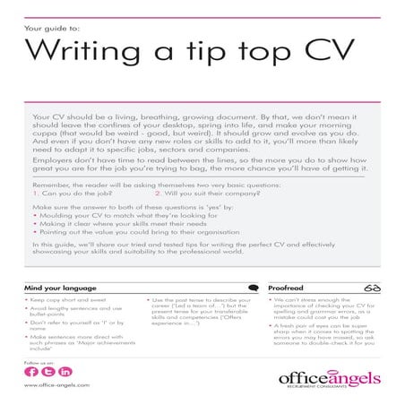 Writing a tip top cv | PDF