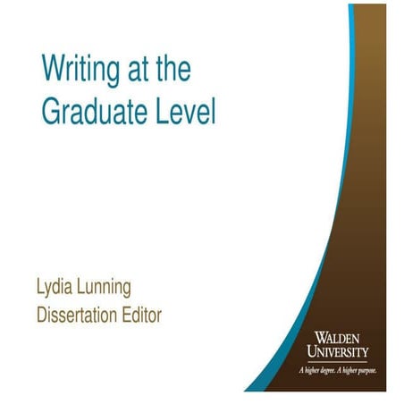 Writing At The Graduate Level | PDF