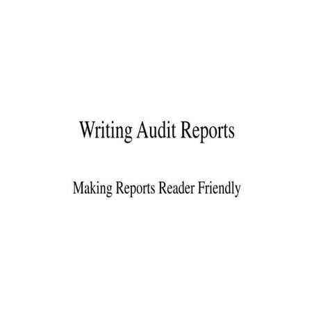 Writing Audit Reports | PDF