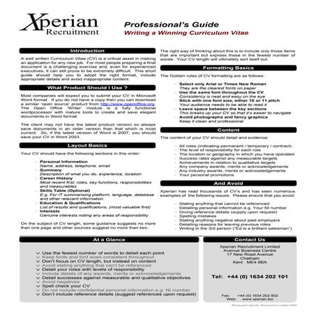 How to write a winning cv | PDF