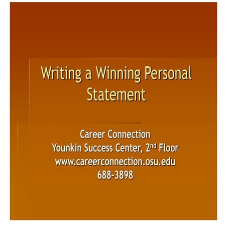 Writing A Winning Personal Statement | PPT