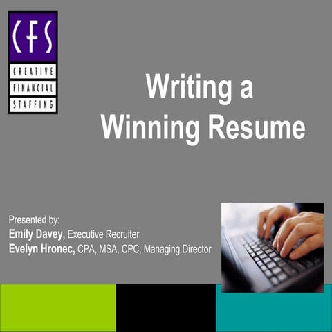 Writing A Winning Resume College Night 2012 | PPT