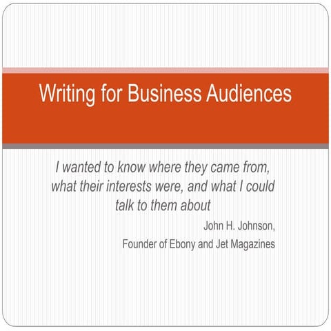 Writing Business Audience Edited for professional Development | PPT