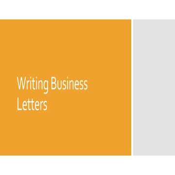 Writing business letters | PPT