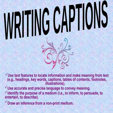 writing captions ppt and lesson class twelve | PPT