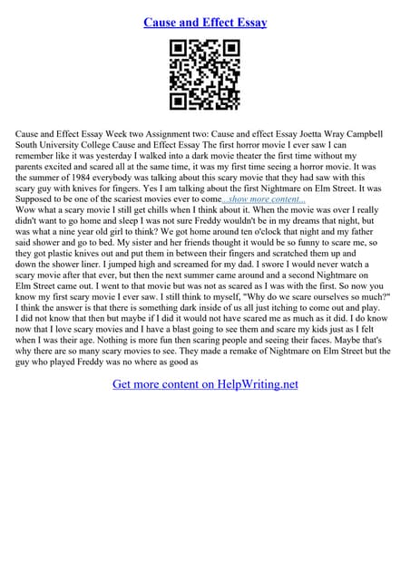 Cause Effect Essay Examples | PDF