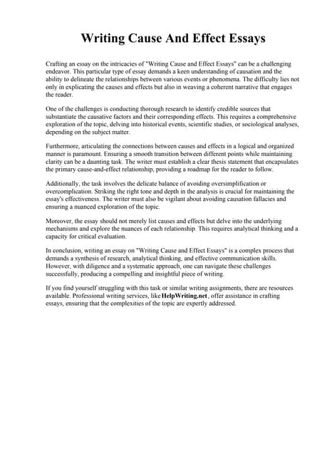 Cause and-Effect Essay Writing | PPTX