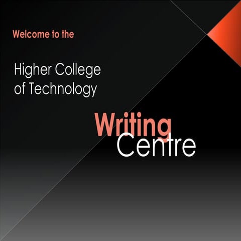 Writing Centre Presentation | PPTX