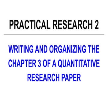 Comprehensive Guide to Writing Chapter 3 of Quantitative Research ...
