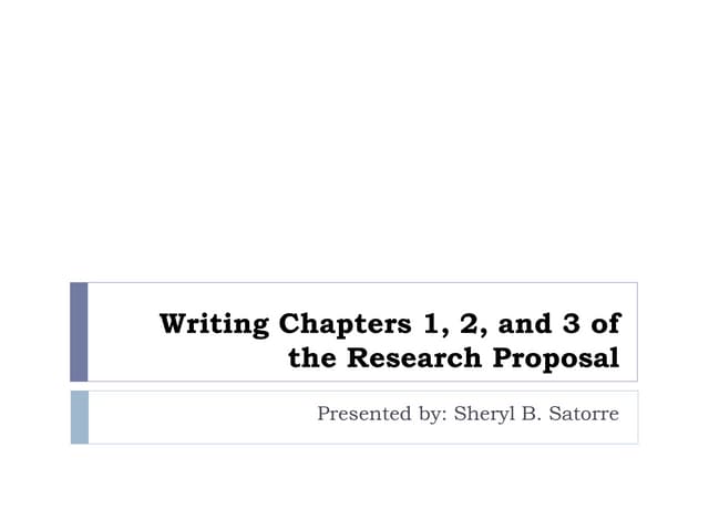 Writing thesis chapters 1-3 guidelines | PDF