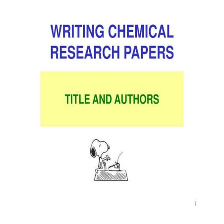 WRITING CHEMICAL RESEARCH PAPERS | PPT