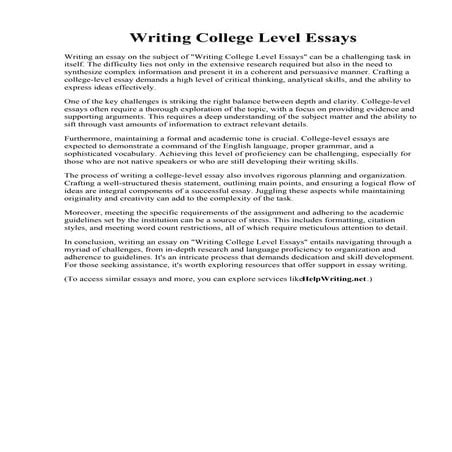 Writing College Level Essays. College Essay Format: Simple Steps to Be ...