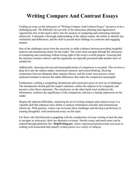 How To Write A Comparison And Contrast Essay.pdf