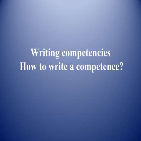 Writing competencies | PPTX