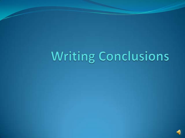 Conclusion outline