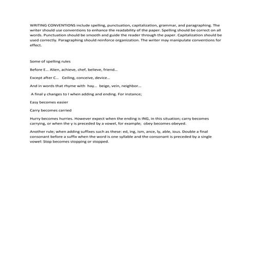 Writing conventions include spelling rules | DOCX