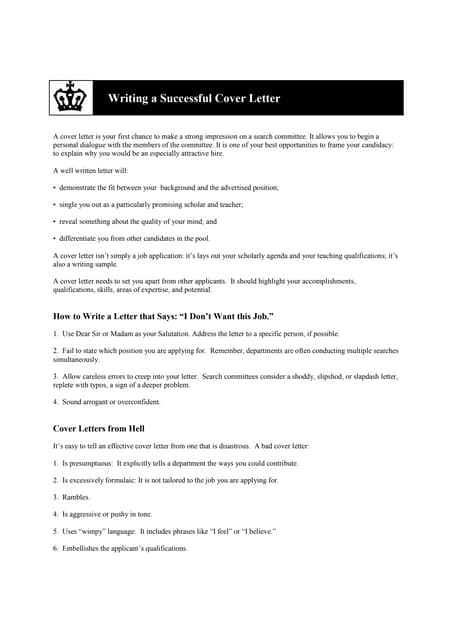 Writing Cover Letters For Your Research Applicationspdf