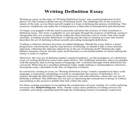 Writing Definition Essay. Online assignment writing service. | PDF