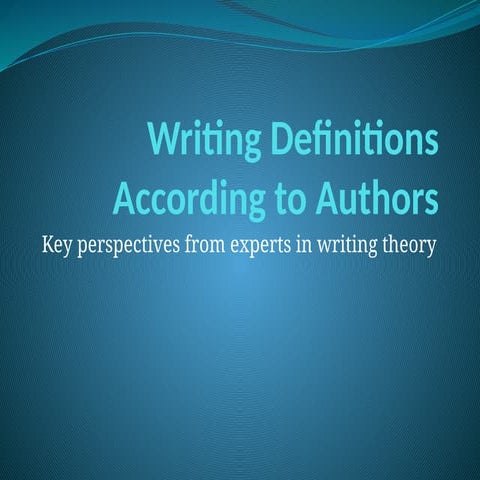 Writing Definitions Presentation (A detailed explanation) | PPTX