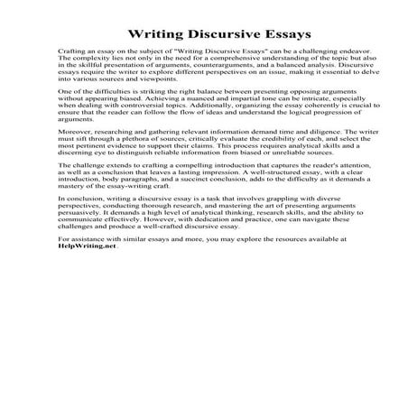 Writing Discursive Essays | PDF