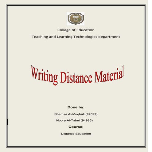 Distance education | PPT