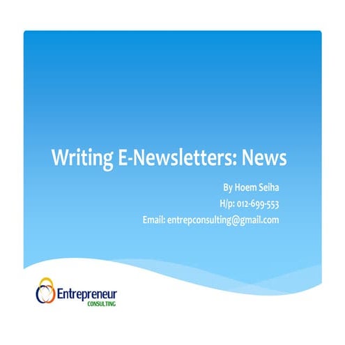 Writing e newsletters news | PDF