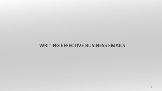 Writing a Business Email | PPTX