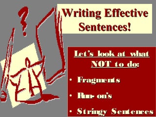 Correcting A Run On Sentence | PPT
