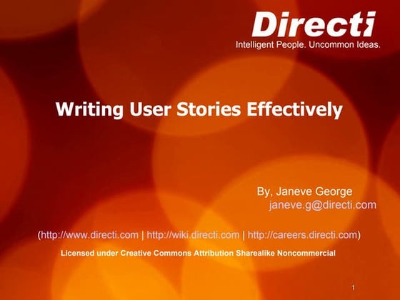 Workshop - Writing Good User Stories | PPT