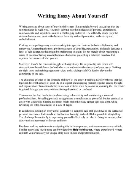 Introducing Yourself Essay | PDF